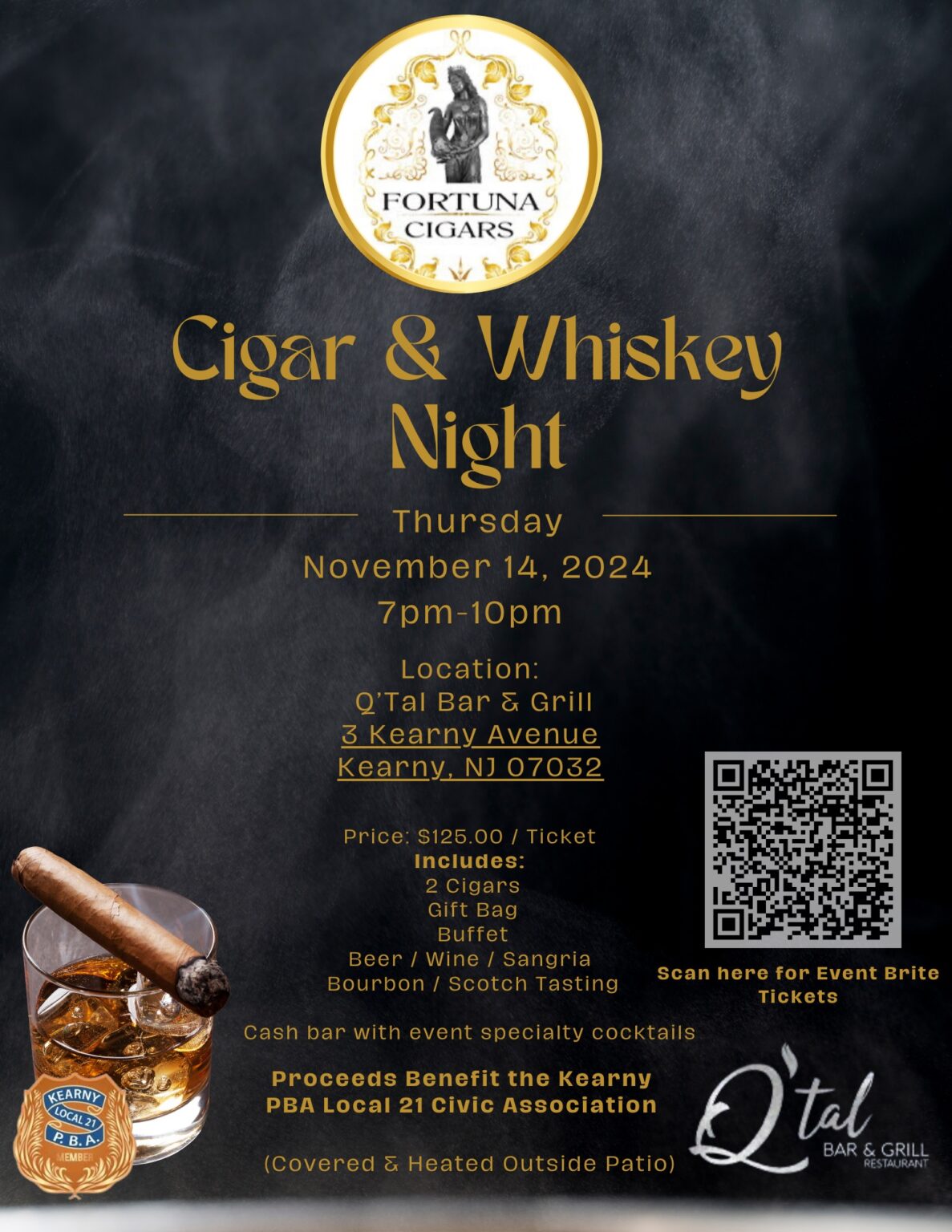 Cigar & Whiskey Night – Kearny Policemen’s Benevolent Association (PBA)